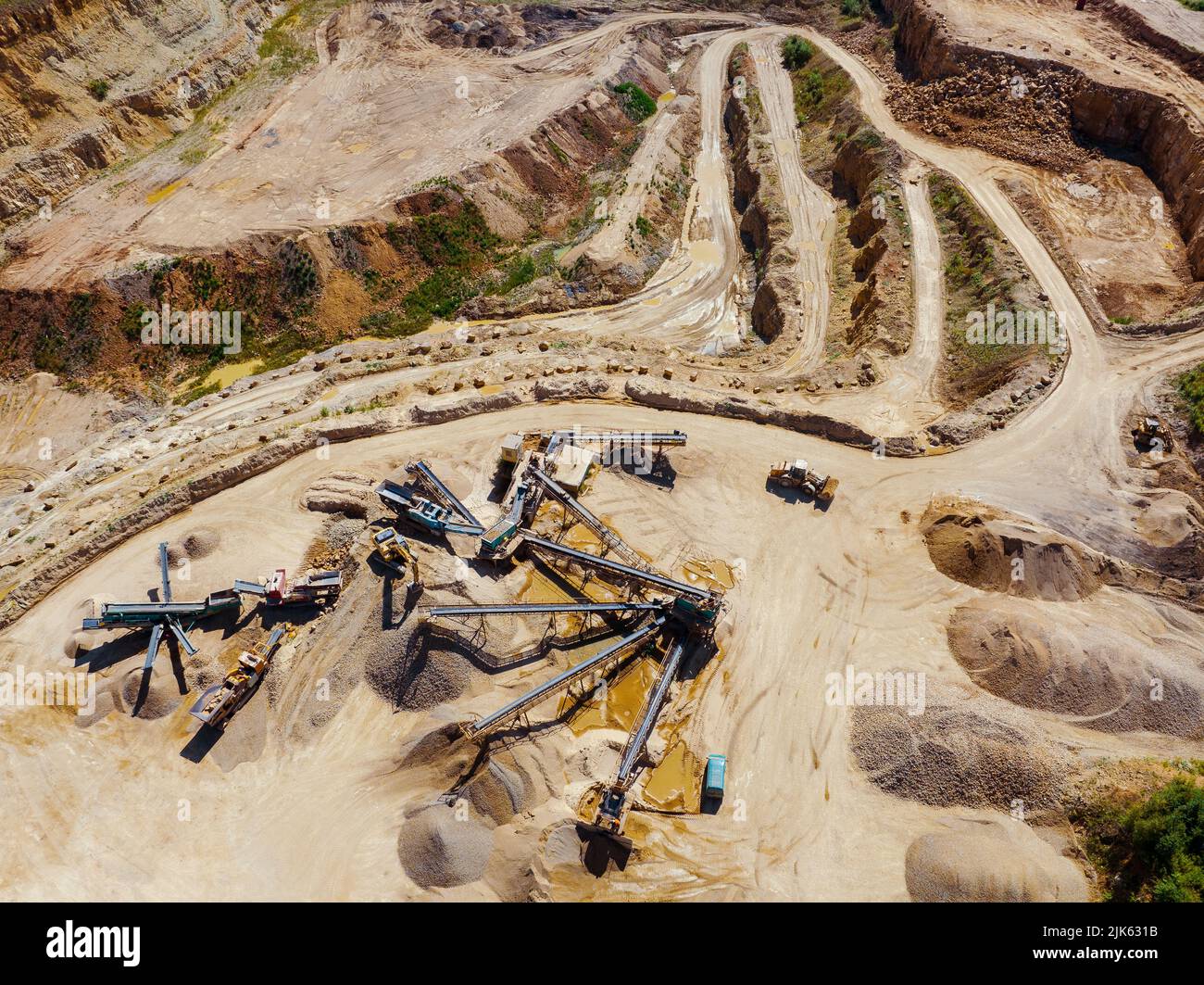 Dolomite Factory Plant Aerial View. Producing materials for ...