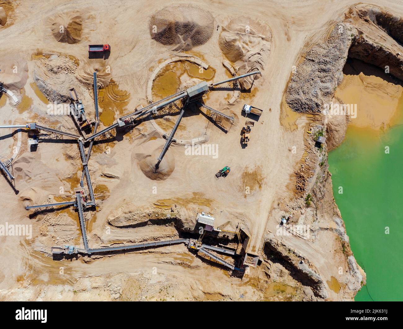 Dolomite Factory Plant Aerial View. Producing materials for ...