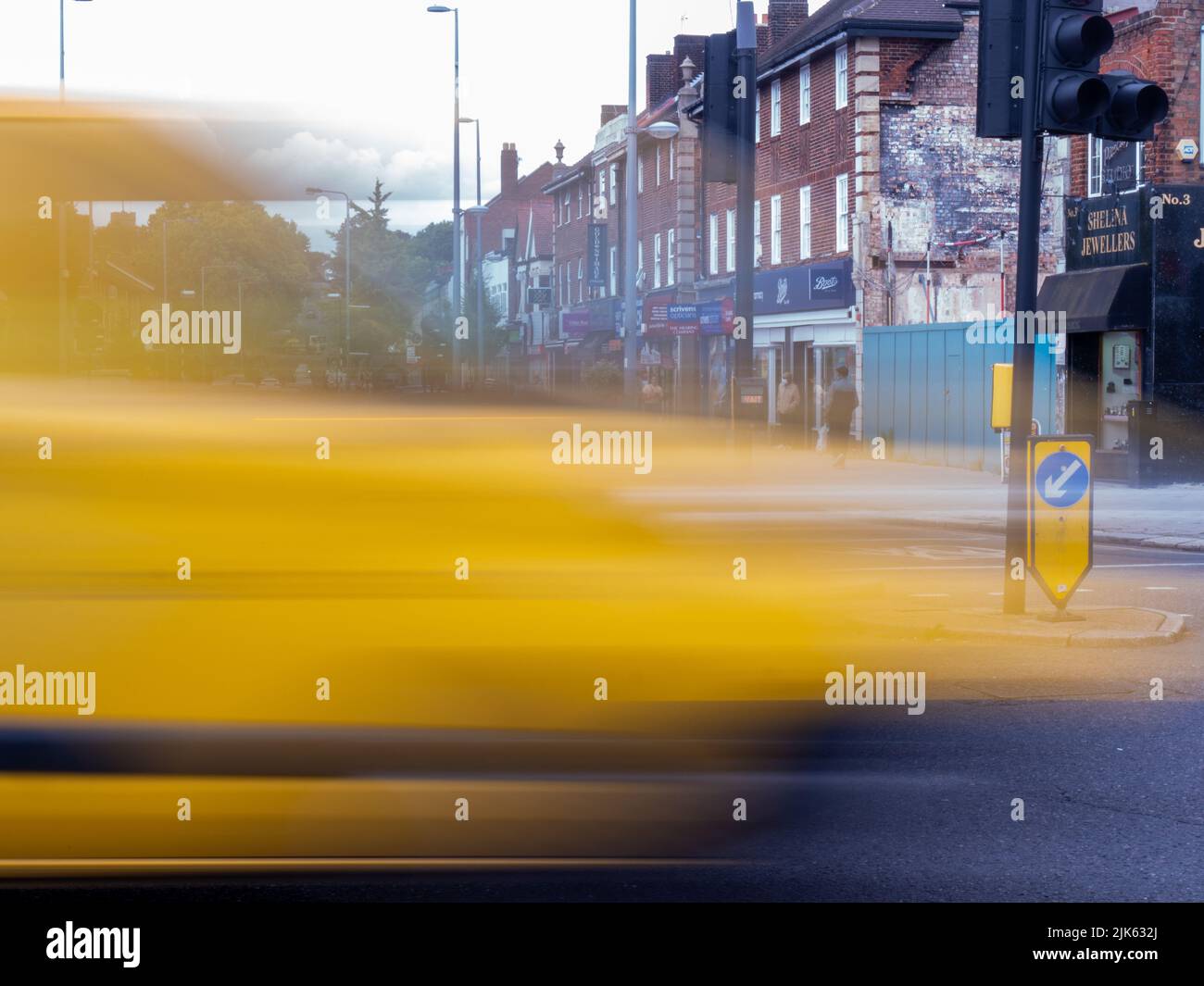 Moving Yellow Van Stock Photo - Alamy