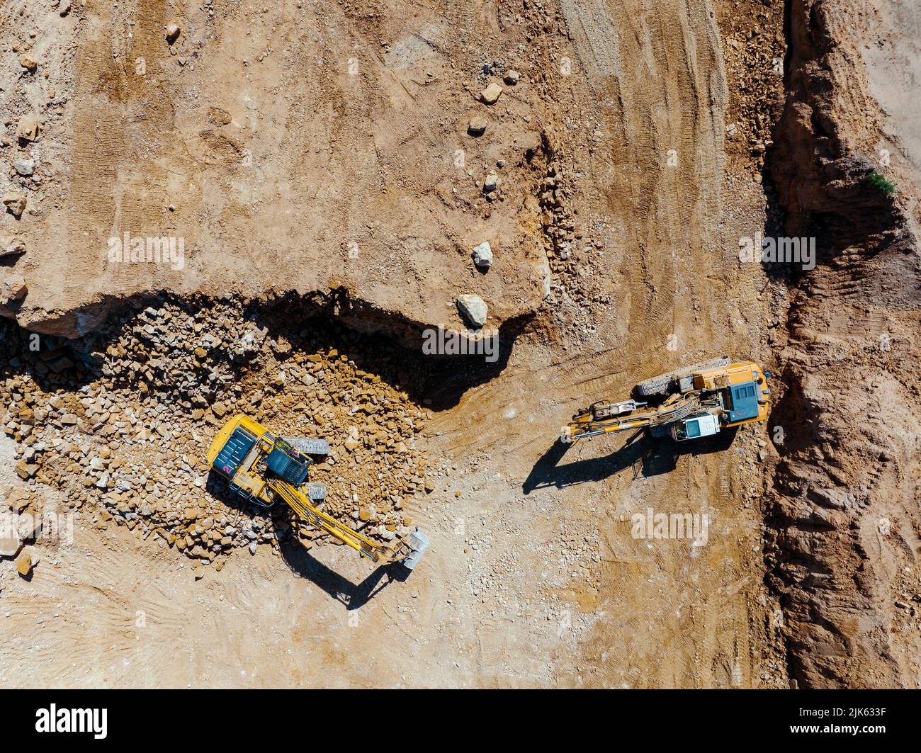 Dolomite Factory Plant Aerial View. Producing materials for ...