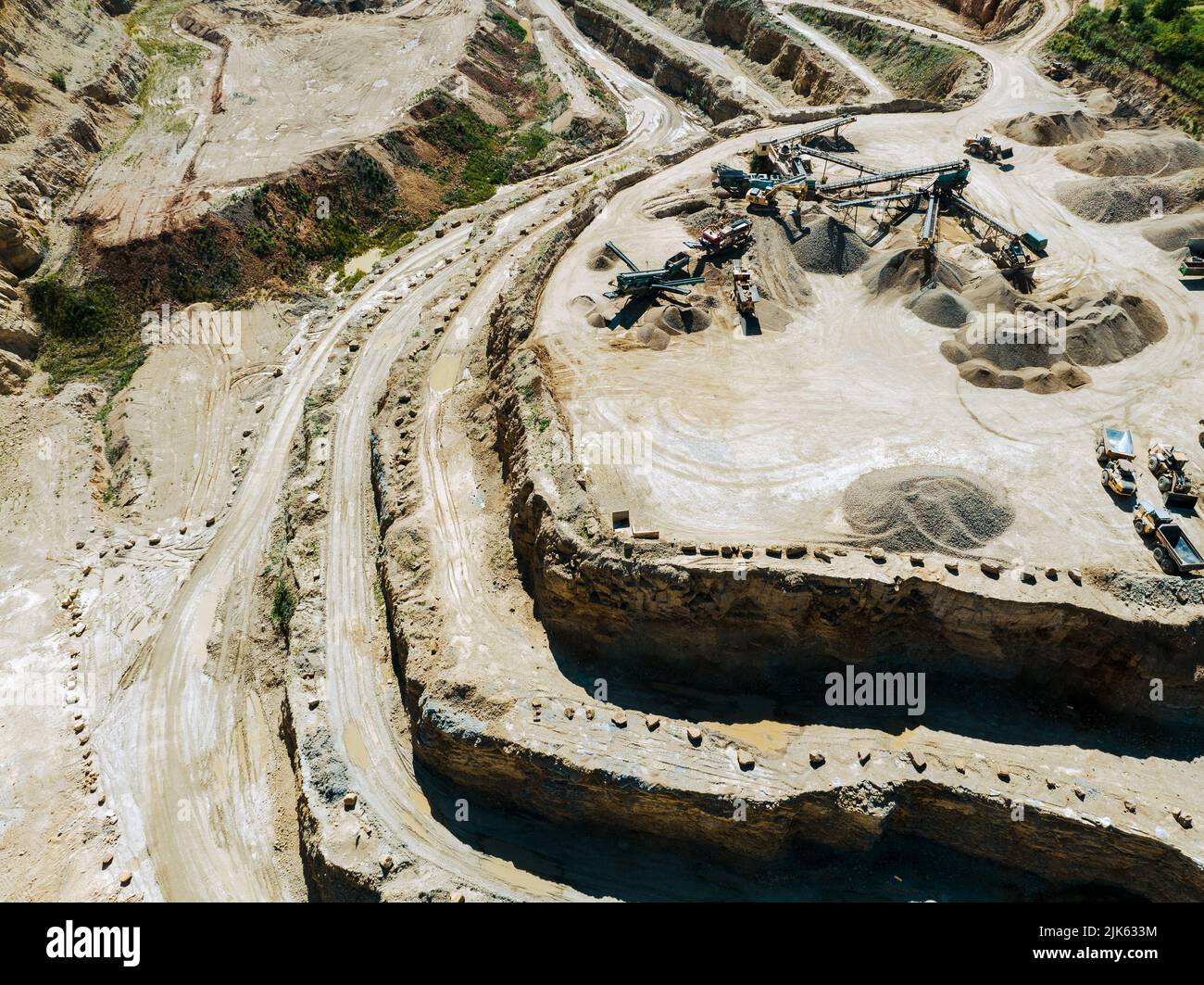 Dolomite Factory Plant Aerial View. Producing materials for ...