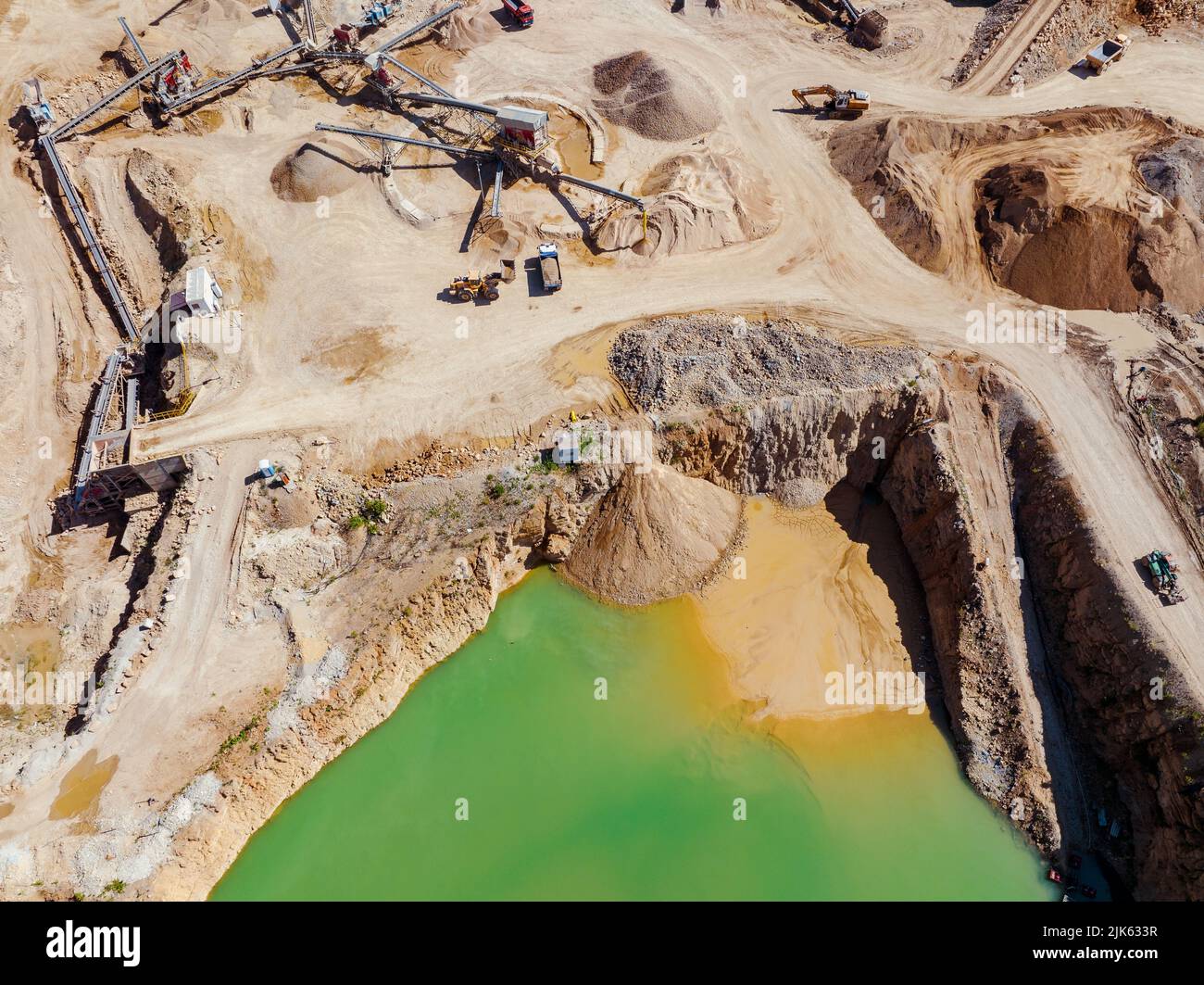 Dolomite Factory Plant Aerial View. Producing materials for ...
