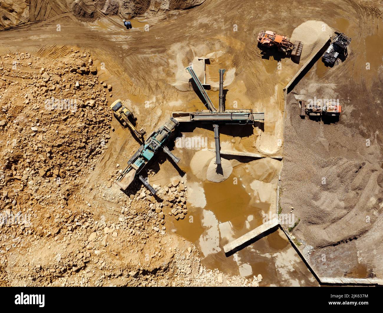 Dolomite Factory Plant Aerial View. Producing materials for ...
