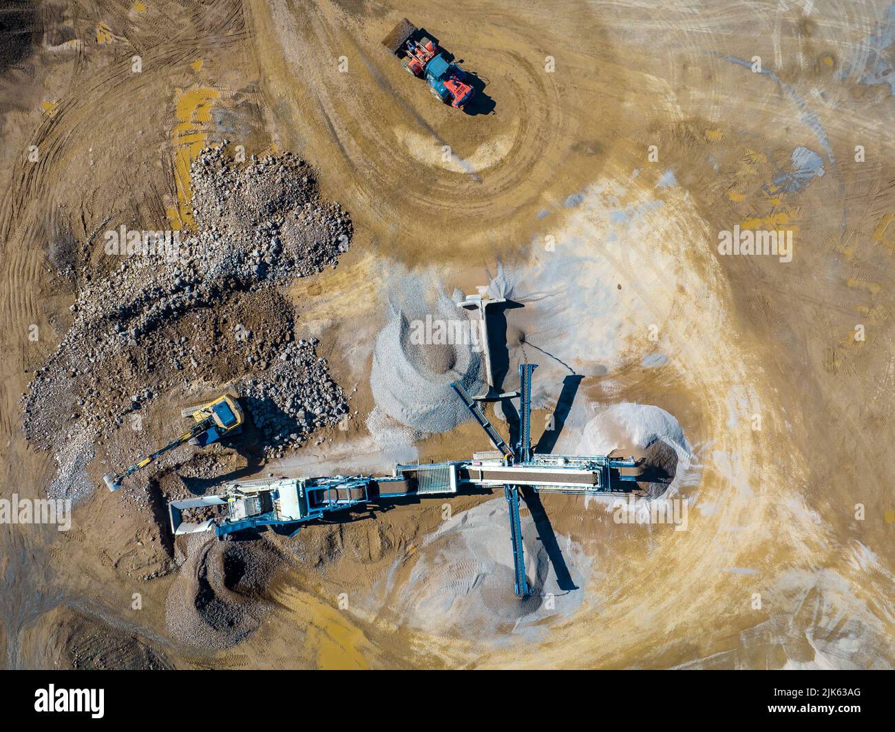 Dolomite Factory Plant Aerial View. Producing materials for ...