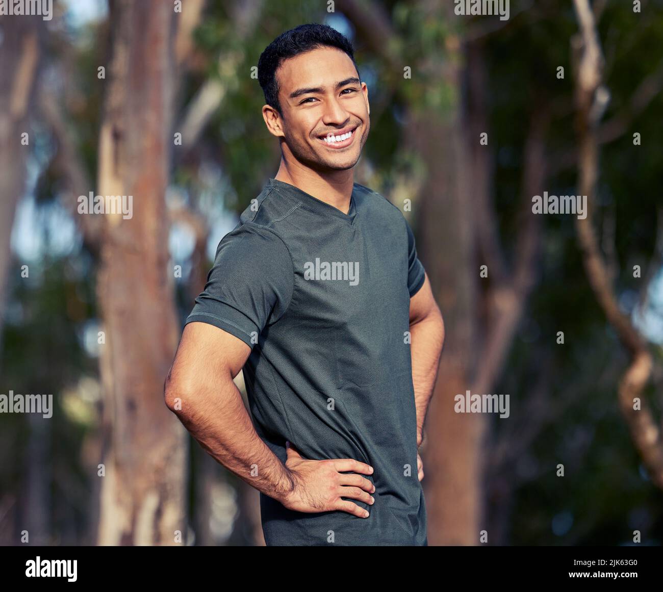 Getting every step closer to his goals. Portrait of a sporty young man ...