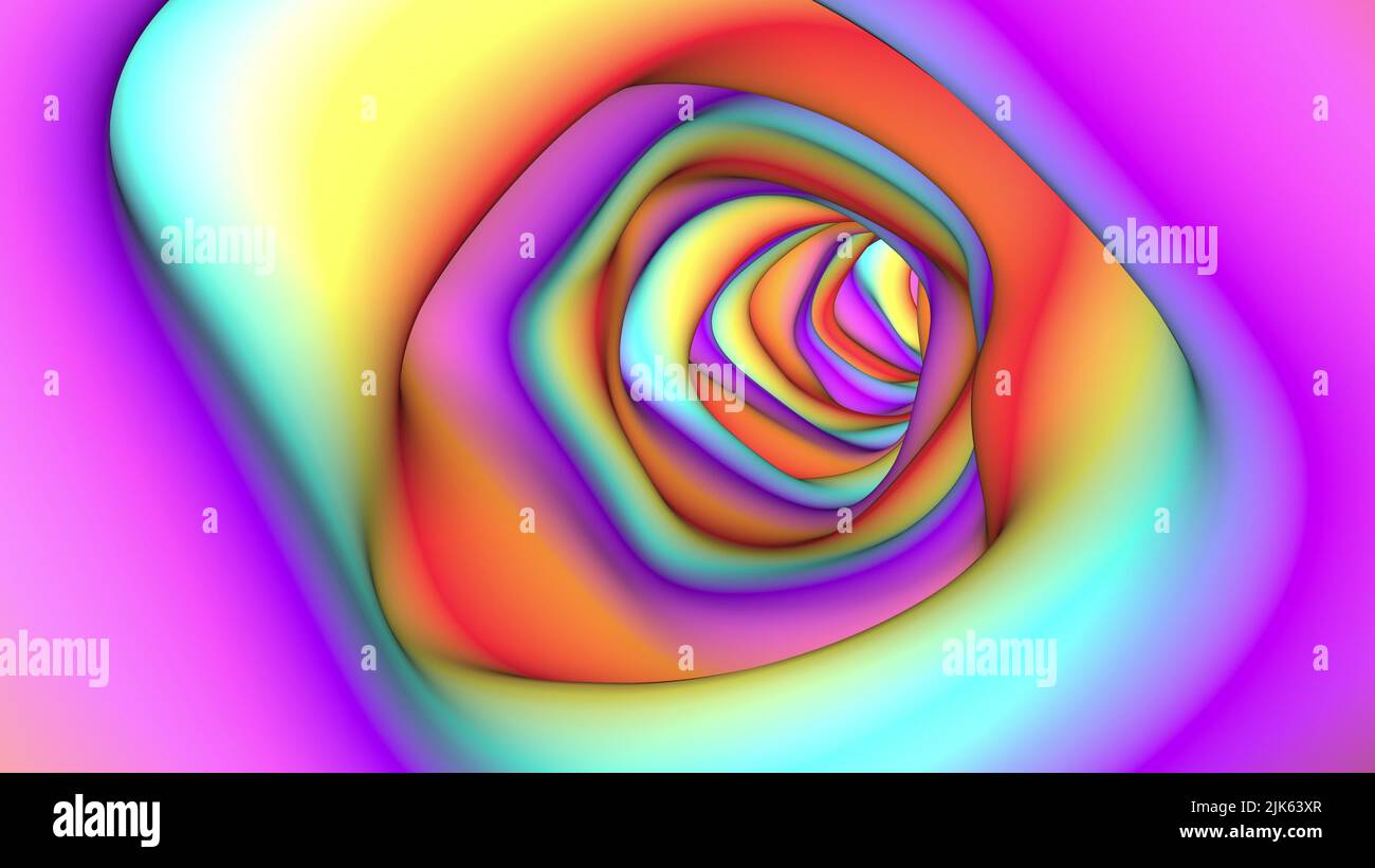 Rainbow tunnel abstract color intro 3d render Stock Photo - Alamy