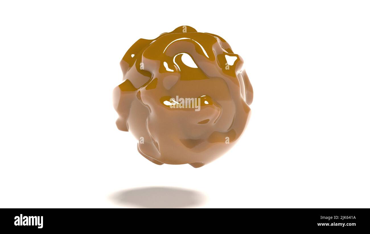 Golden object honey Organic nutrition Abstract liquid 3d render Stock ...