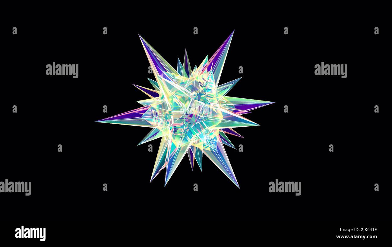 Color star rotate alpha channel intro 3d render Stock Photo - Alamy