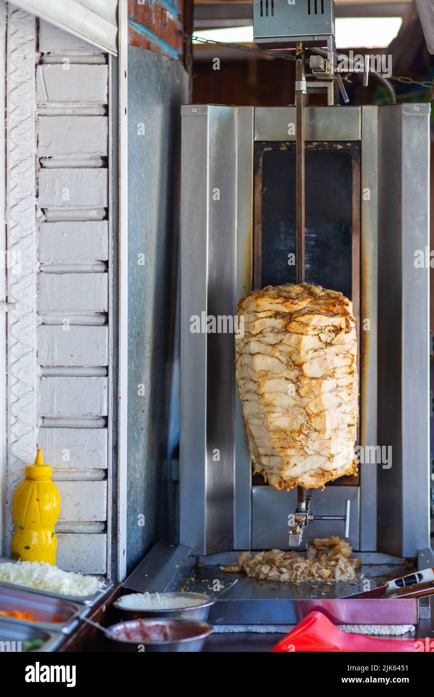 Closeup shot shawarma meat hi-res stock photography and images - Alamy