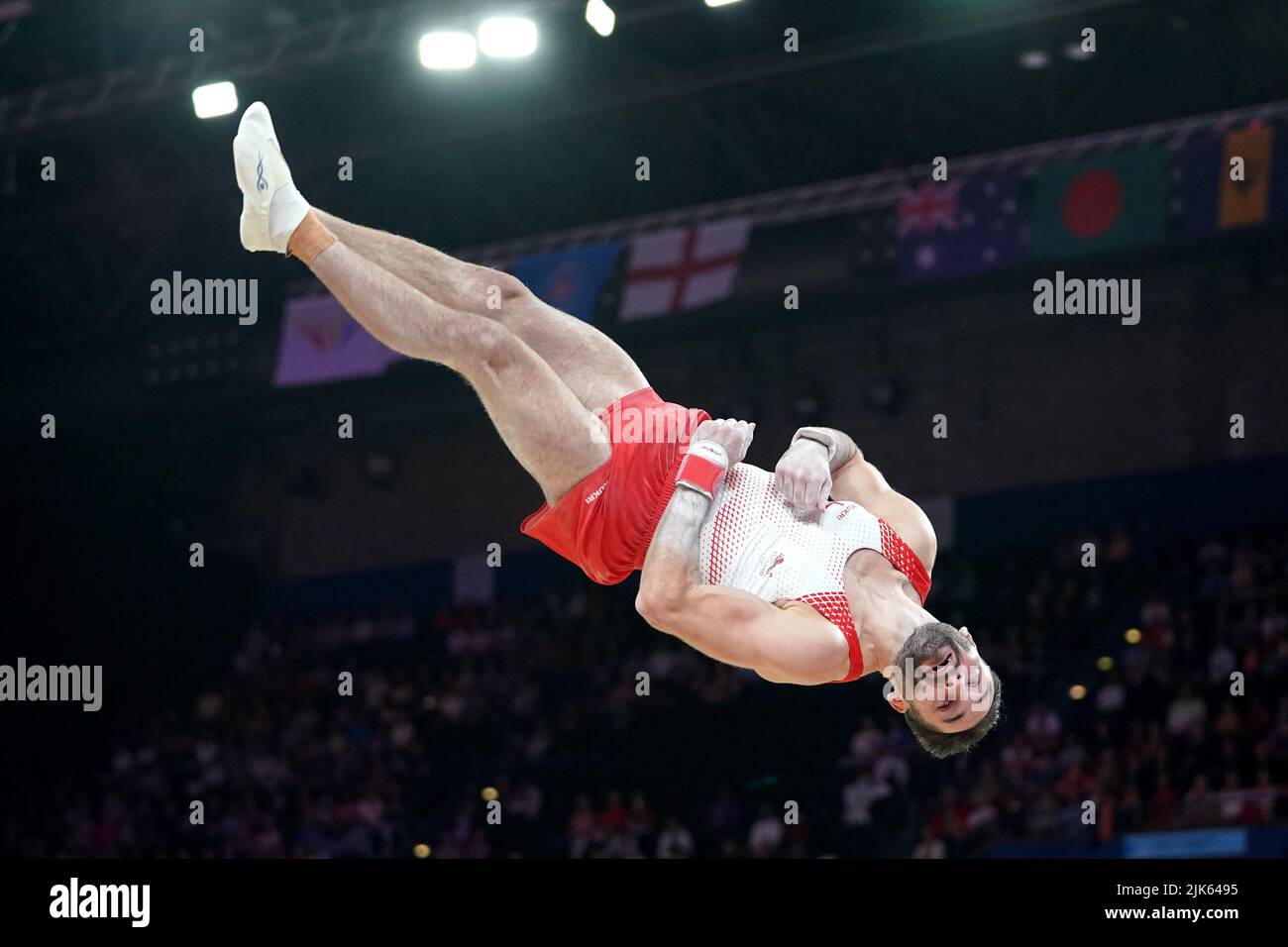 England's James Hall in action during his floor rotation at Arena ...