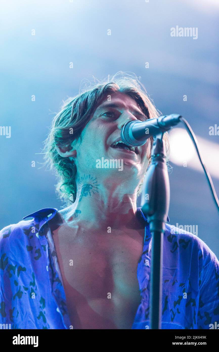 Rock in Roma, Rome, Italy, July 30, 2022, Rkomi singing on stage during ...