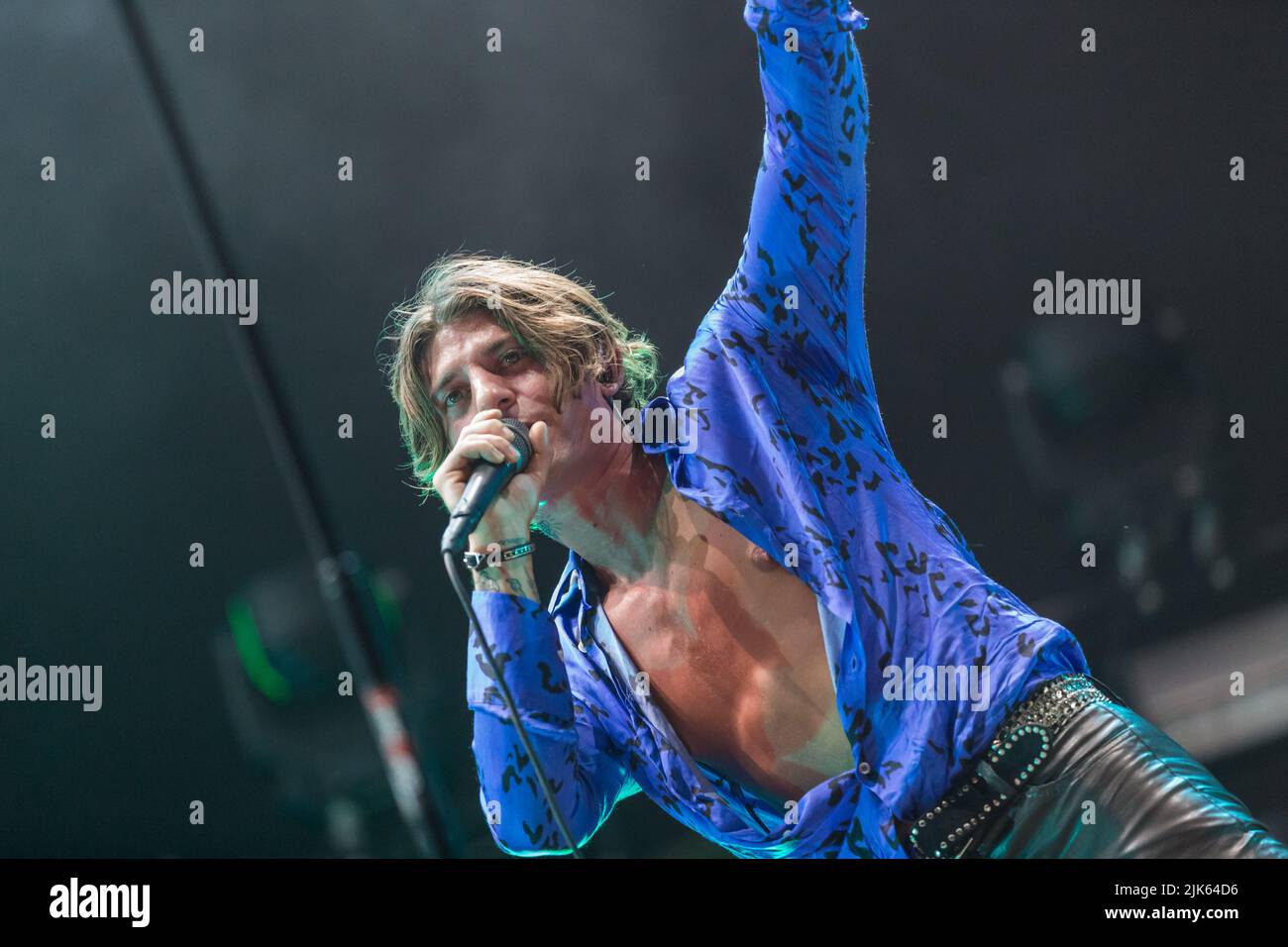 Rock in Roma, Rome, Italy, July 30, 2022, Rkomi singing on stage during ...