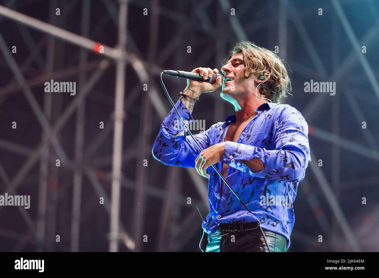 Rock in Roma, Rome, Italy, July 30, 2022, Rkomi singing on stage during ...