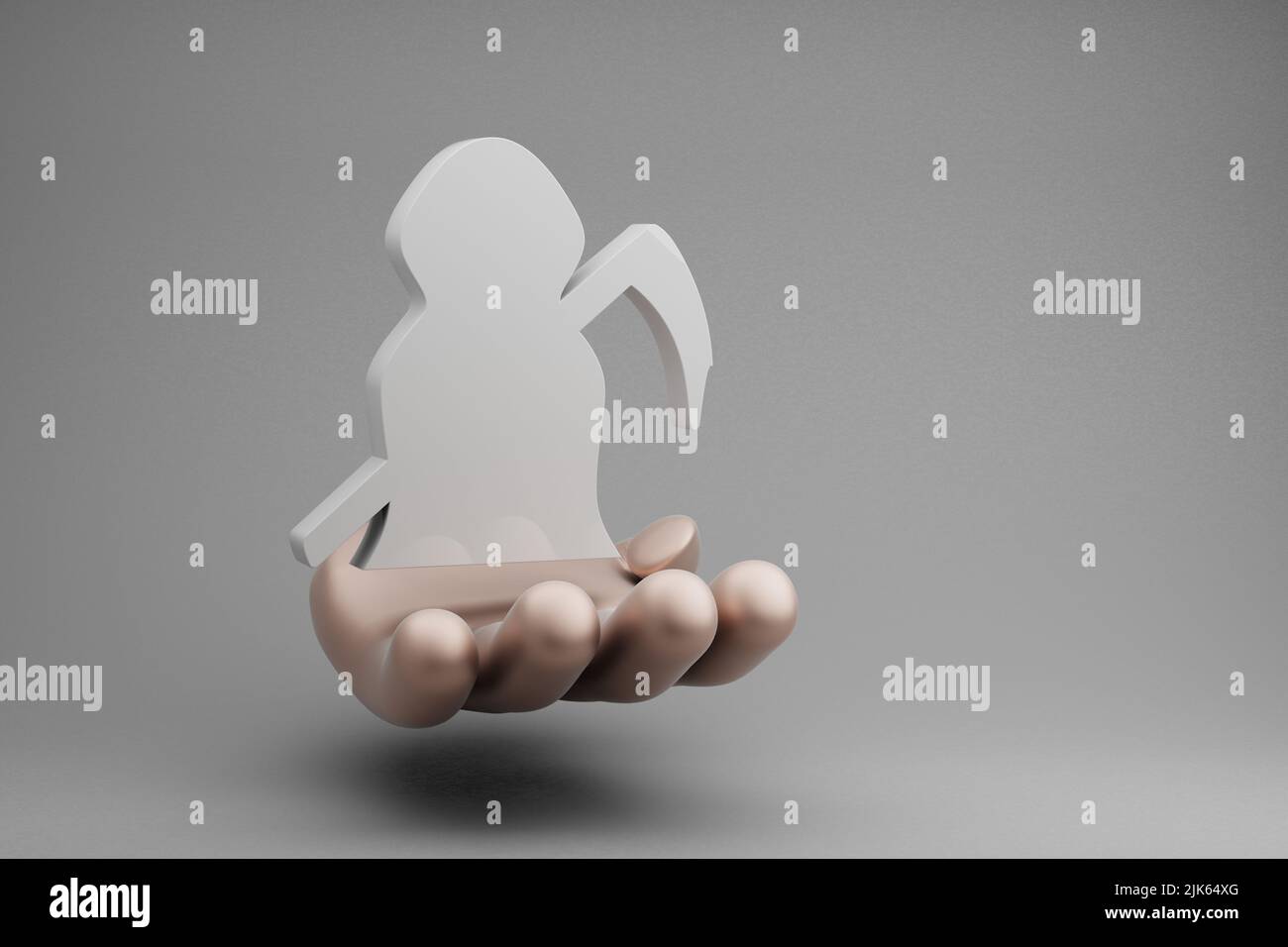 Beautiful abstract illustrations Golden Hand Holding grim Reaper symbol ...