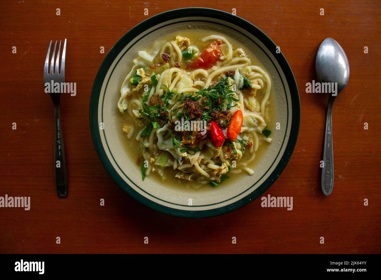 Mie godog Jawa or bakmi jawa or java noodle or Mie rebus or boiled ...
