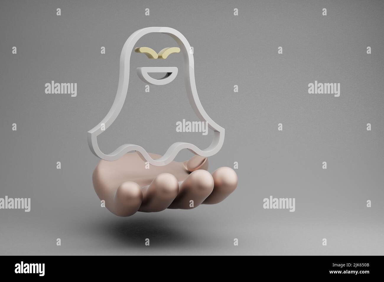 Beautiful abstract illustrations Golden Hand Holding ghost symbol icon ...