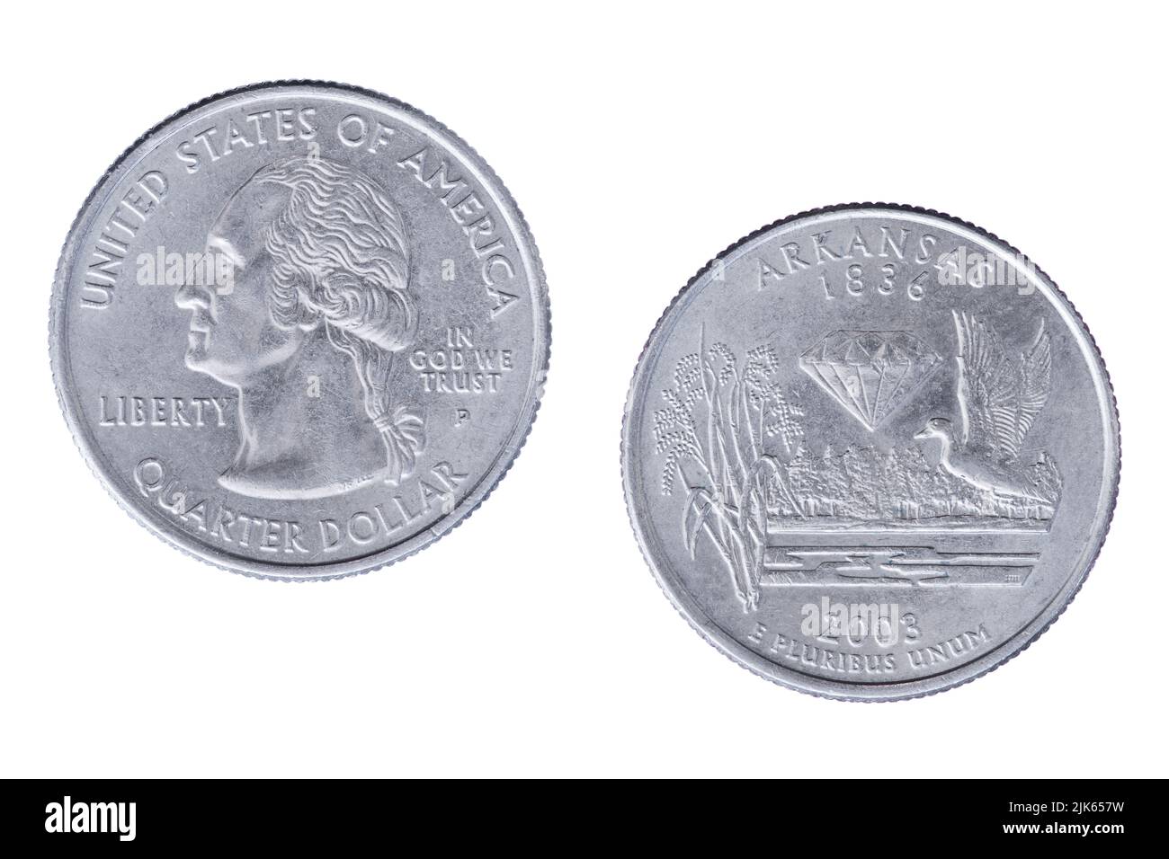 Obverse and reverse sides of the Arkansas 2003P State Commemorative ...