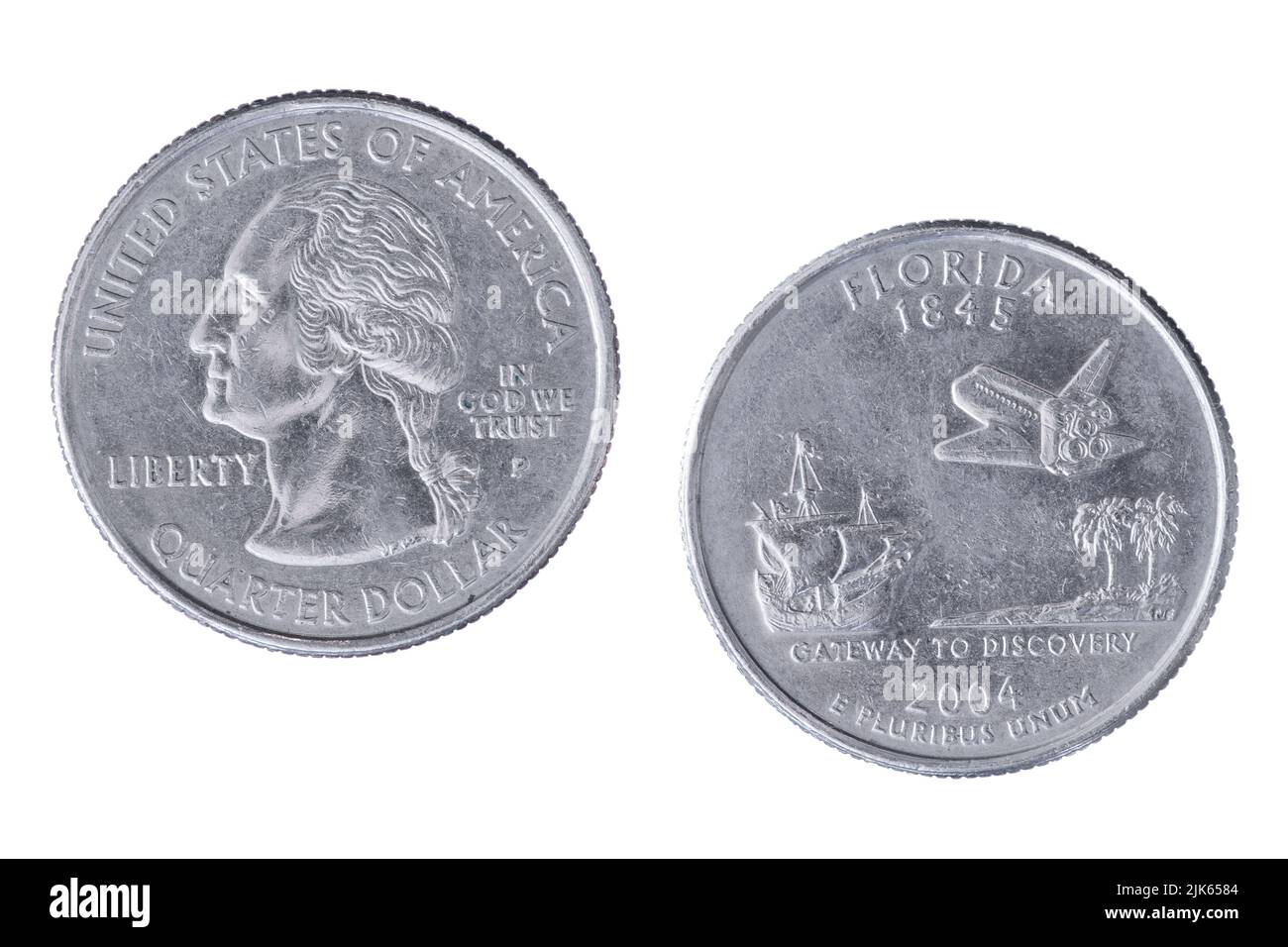 Obverse and reverse sides of the Florida 2004P State Commemorative ...