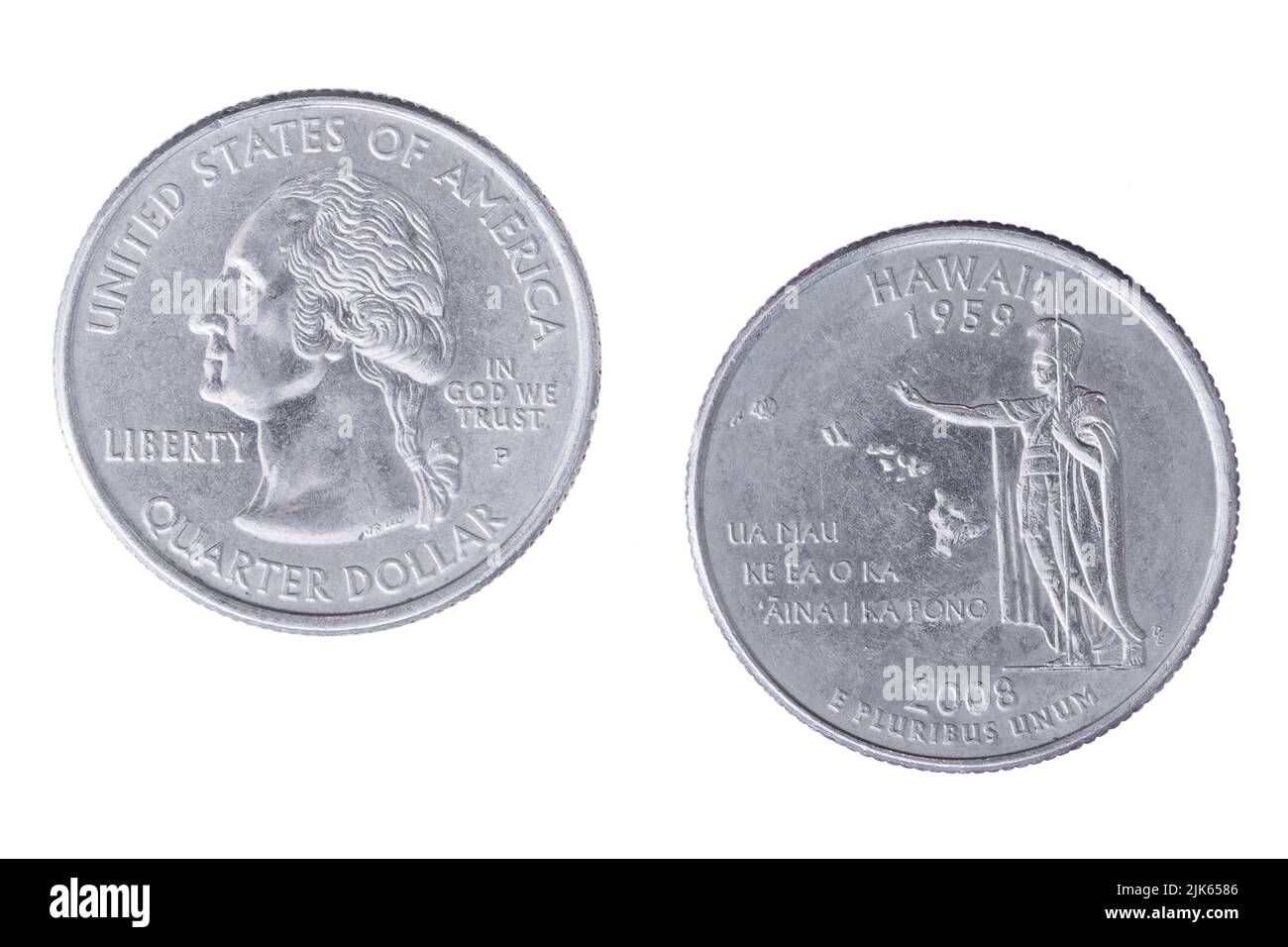 Obverse and reverse sides of the Hawaii 2008P State Commemorative ...