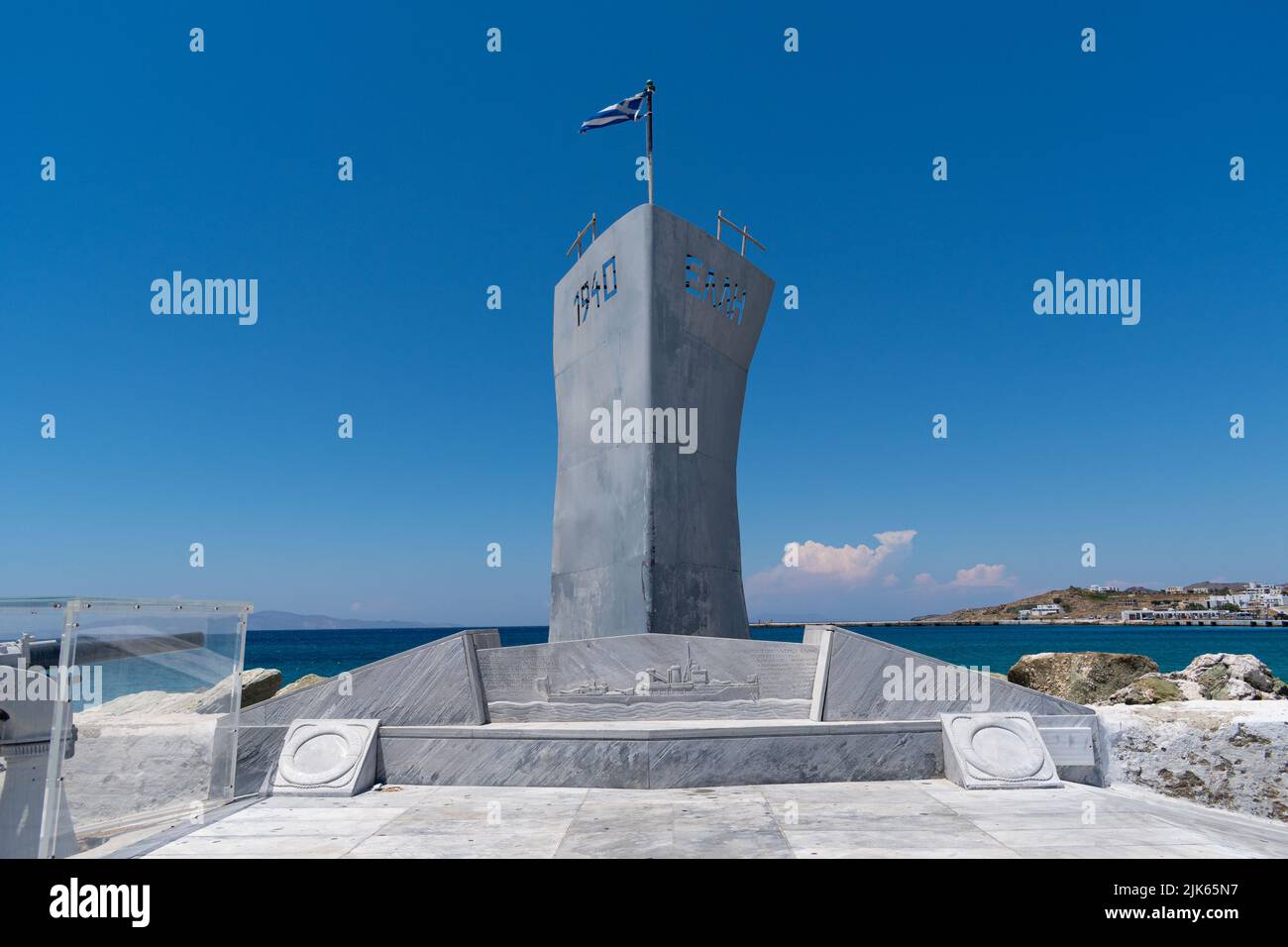 Tinos, Greece - June 11 2021: Elli's Monument at Tinos port in memory ...