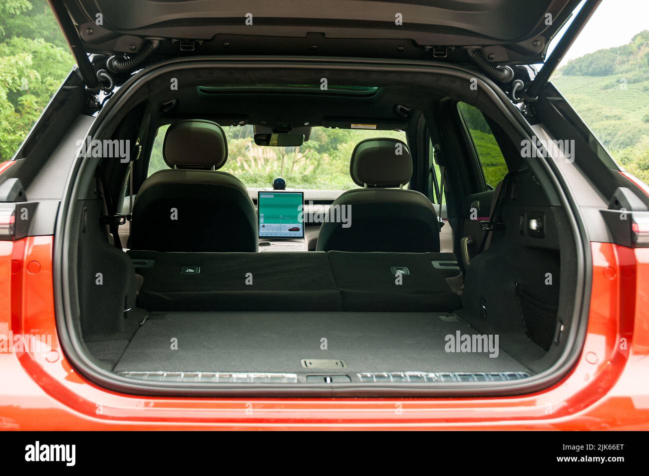 The trunk of the Nio ES7 Premier Edition on an official media test in ...