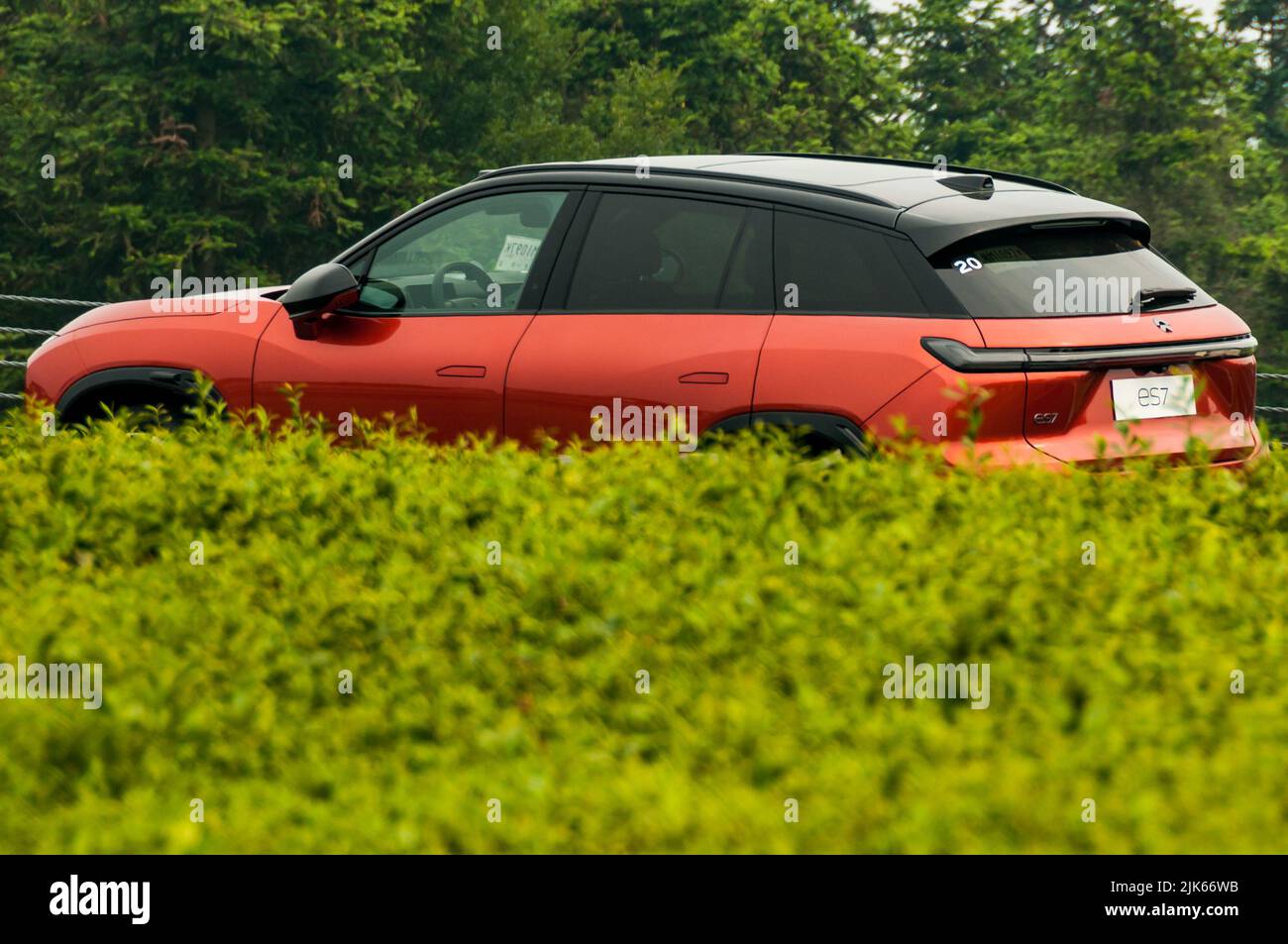 A Nio ES7 Premier Version seen from the tea plantations on Fuquan ...