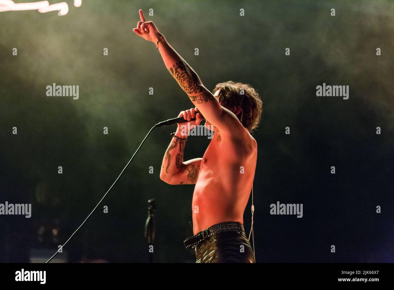 Rock in Roma, Rome, Italy, July 30, 2022, Rkomi singing on stage during ...