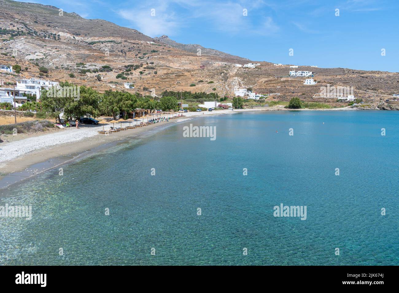 Giannaki beach at Kardiani bay, Tinos island, Greece Stock Photo - Alamy