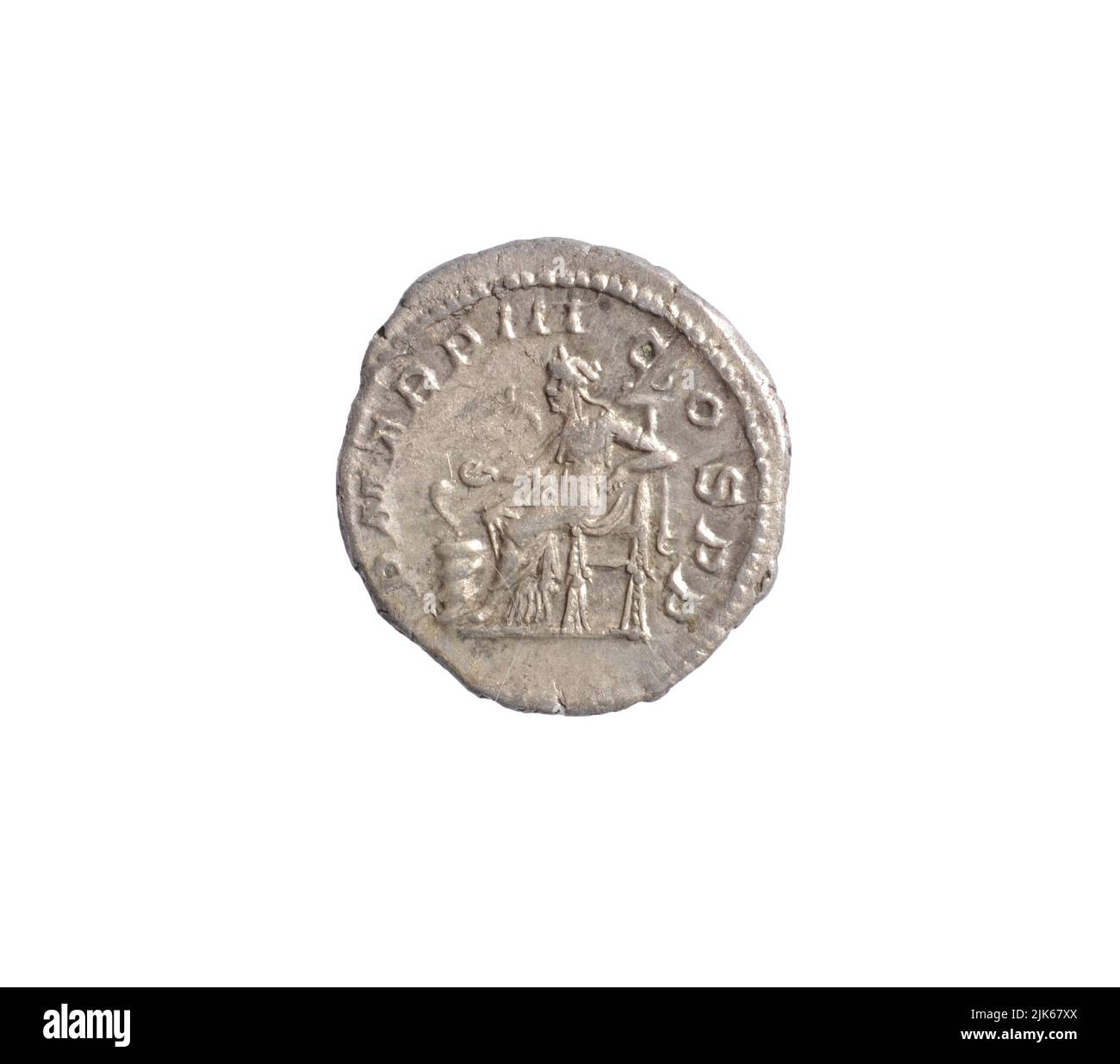 Ancient Roman coin on white background Stock Photo - Alamy