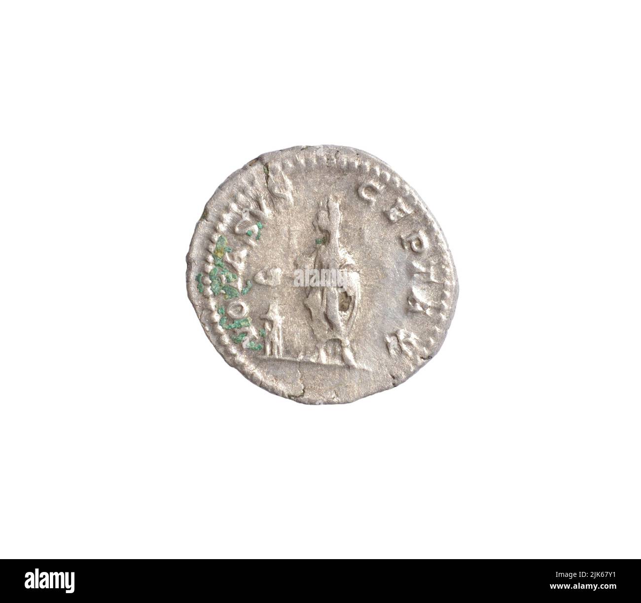 Ancient Roman coin on white background Stock Photo - Alamy