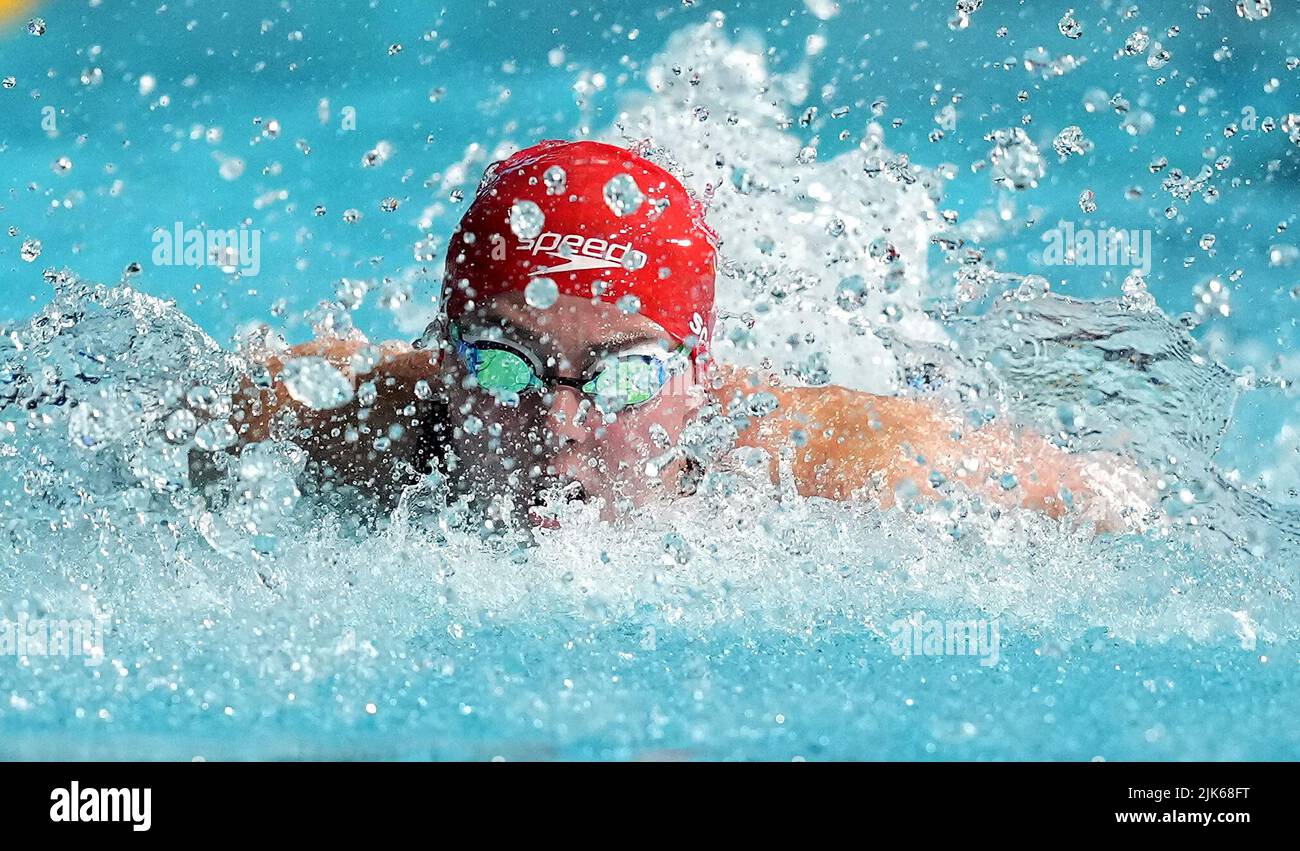 Jersey’s Lily Scott competes in the Women's 50m Butterfly heats at ...