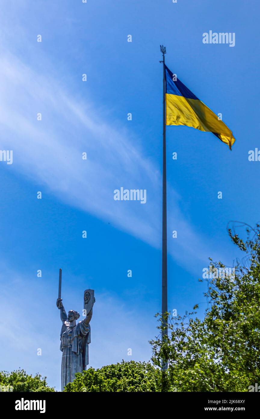 KYIV, UKRAINE - MAY 16,2021: The Motherland monument. Symbol of Kyiv ...