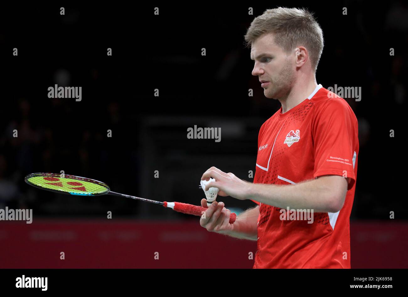 England’s Marcus Ellis during his doubles match with Lauren Smith ...