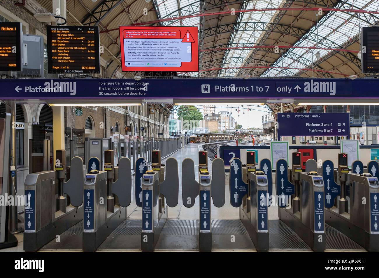 London Victoria train station as seen during rush hour this morning as ...