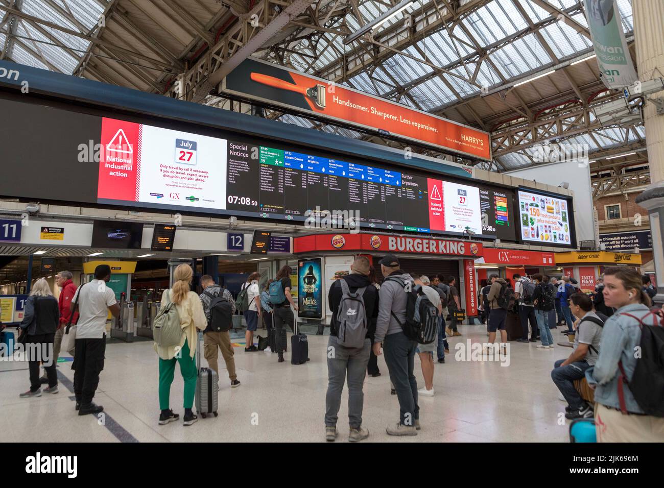 London Victoria train station as seen during rush hour this morning as ...