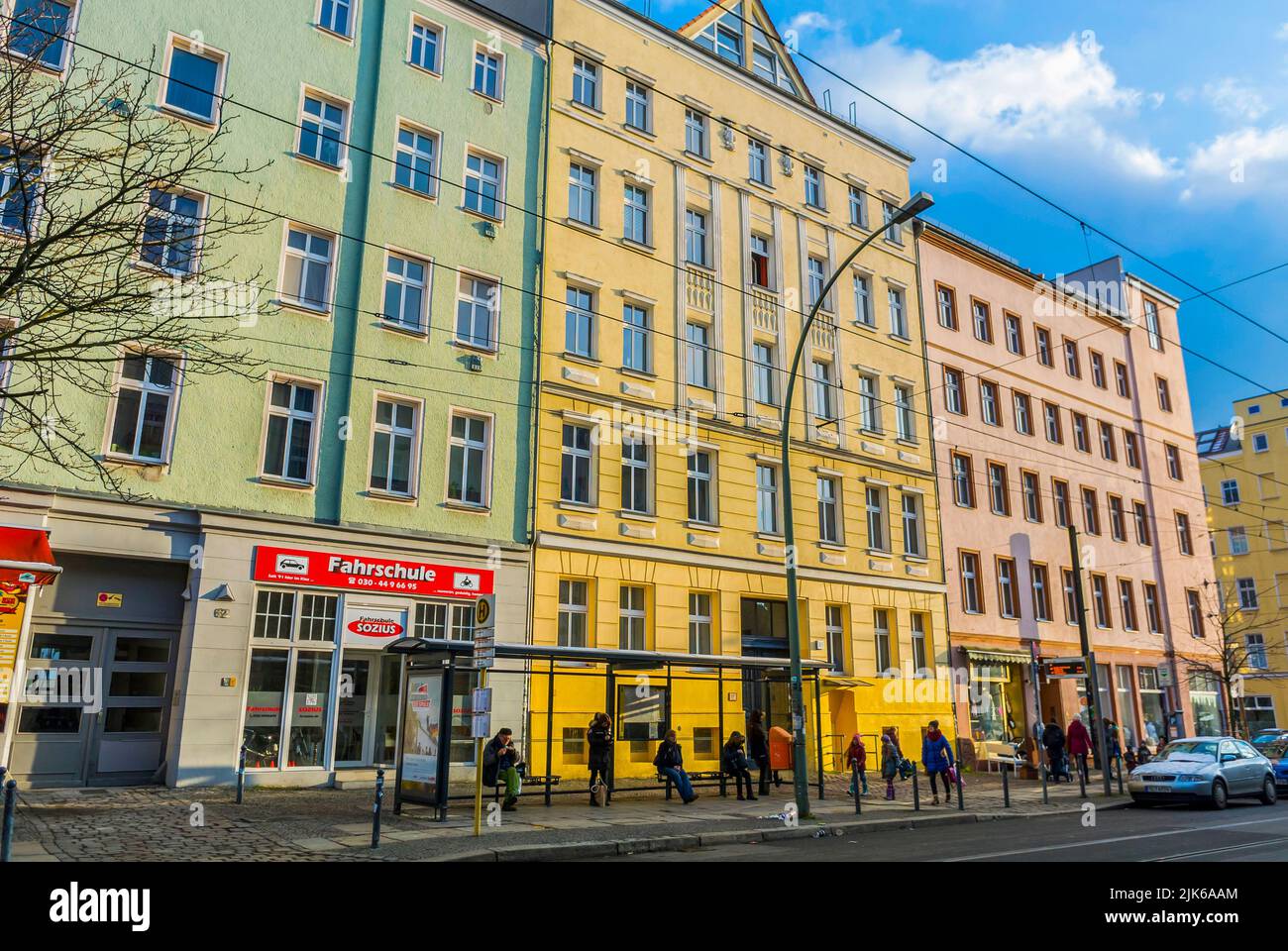 Berlin, Germany, German Street Scene, Former East, apartment building ...