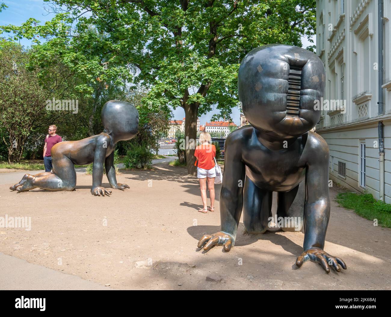 Prague, Czech Republic - June 2022: Famous sculpture Crawling Babies in ...