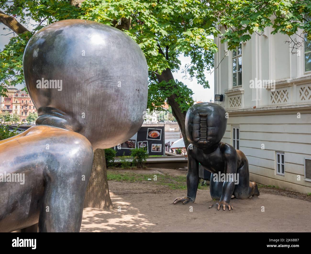 Prague, Czech Republic - June 2022: Famous sculpture Crawling Babies in ...
