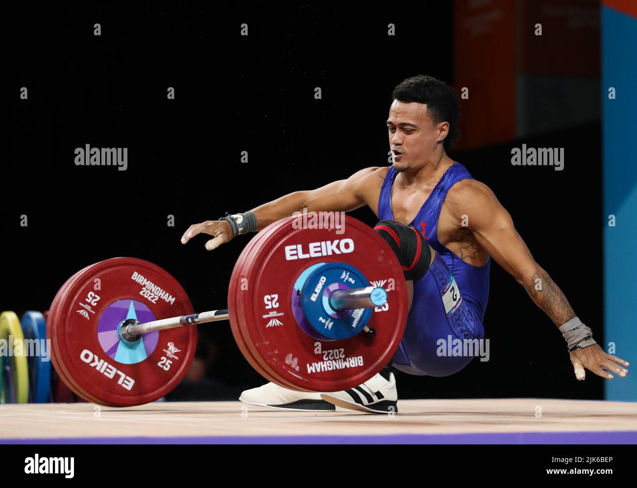 Samoa’s Vaipava Nevo Ioane reacts during the Men’s 67kg Finalat The NEC ...