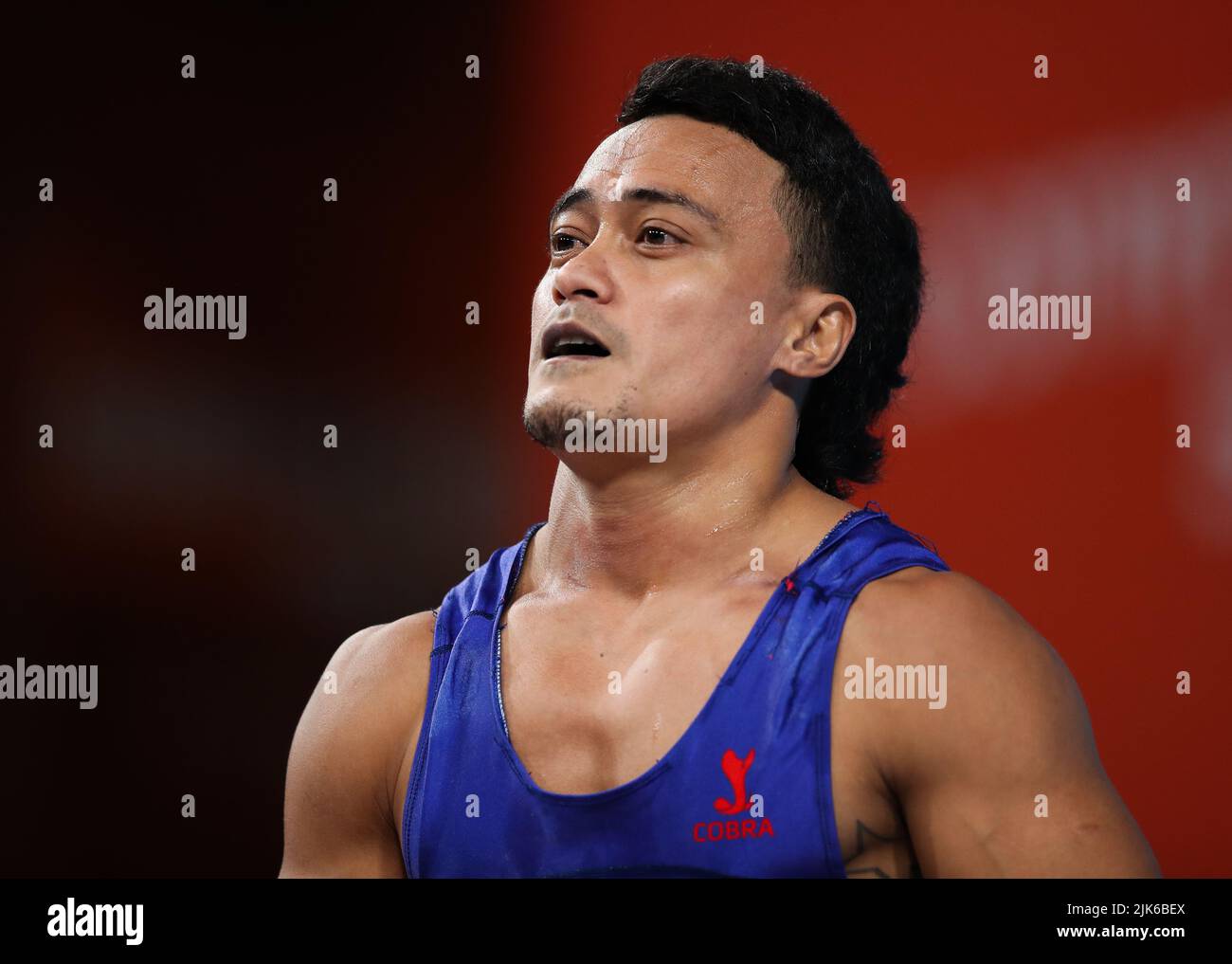 Samoa’s Vaipava Nevo Ioane during the Men’s 67kg Finalat The NEC on day ...