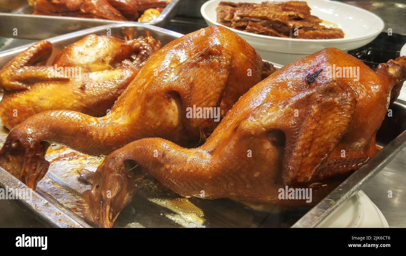 Delicious orange skin chicken is a delicacy of Guangdong, China Stock ...