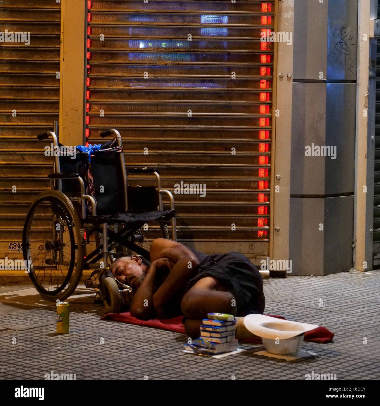 Disabled Homeless, Thessaloniki, Macedonia, North-Eastern Greece Stock ...
