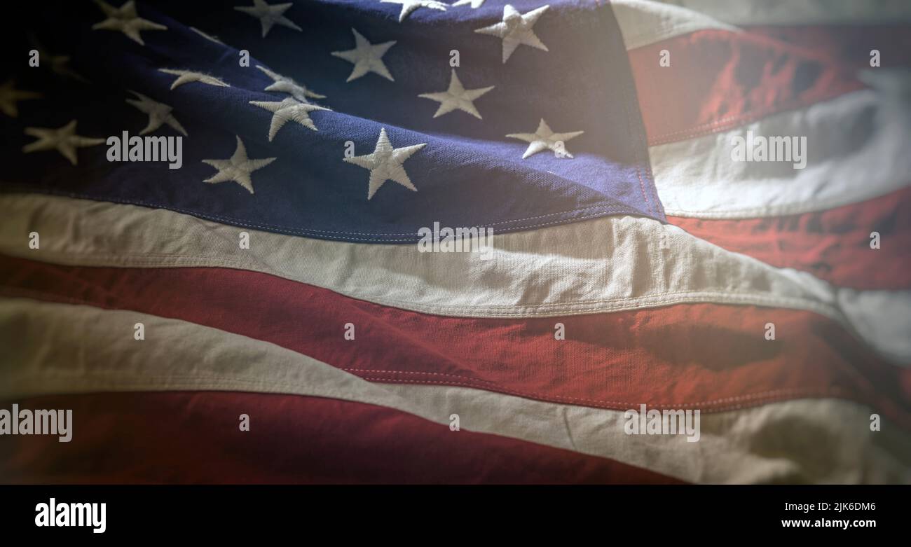 USA flag close up. US of America stars and stripes background. National ...