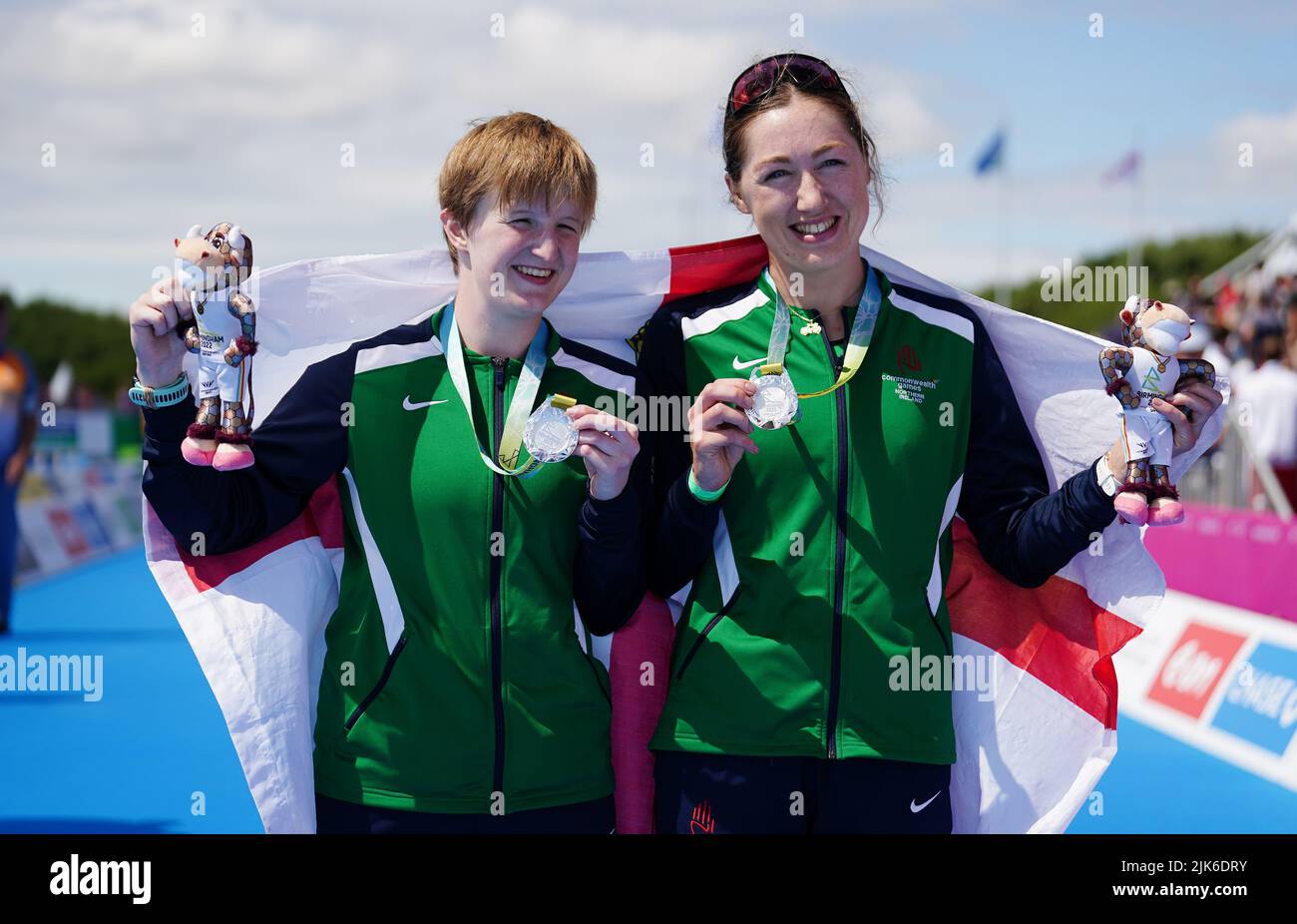 Northern Ireland's Chloe Maccombe (left) and her guide Catherine Sands ...