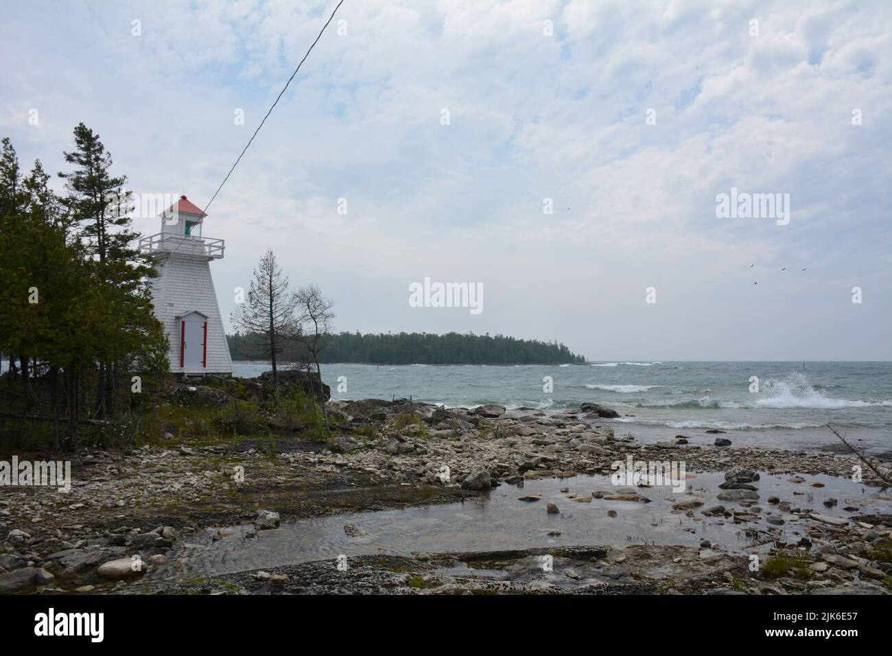 View of Lake Huron and Big blue sky Stock Photo - Alamy