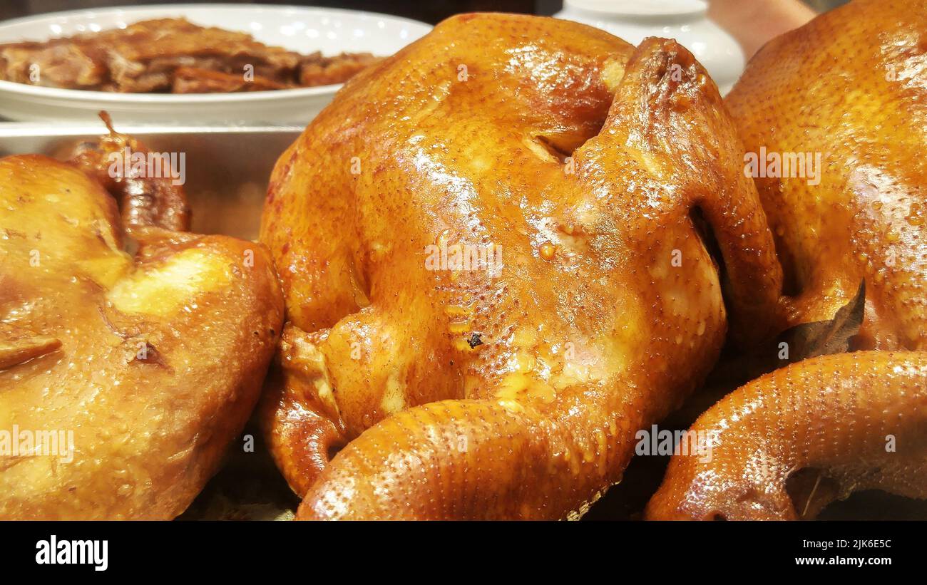Delicious orange skin chicken is a delicacy of Guangdong, China Stock ...