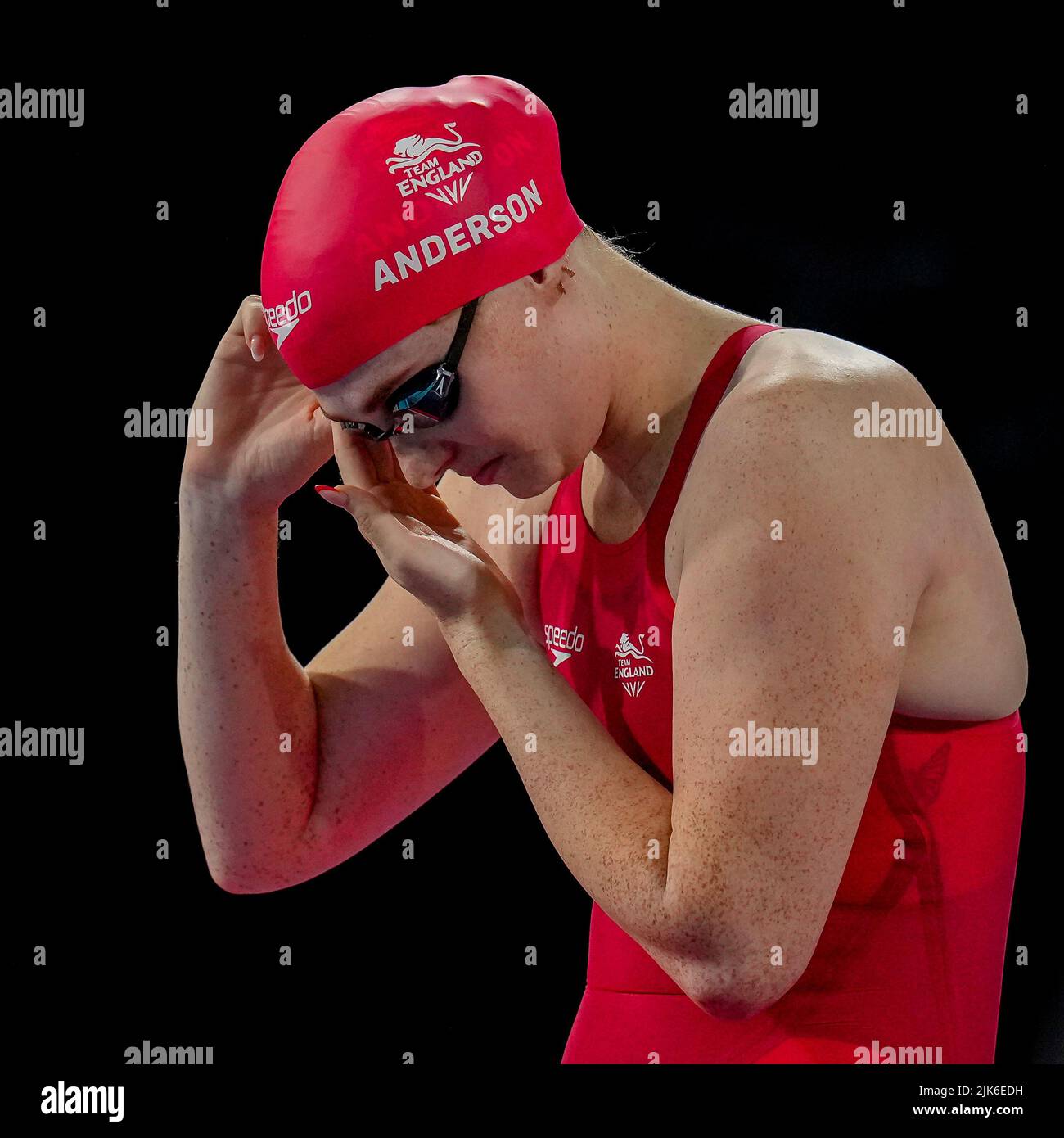 Freya ANDERSON (ENG) prepares for the during the Women's 200m Freestyle ...