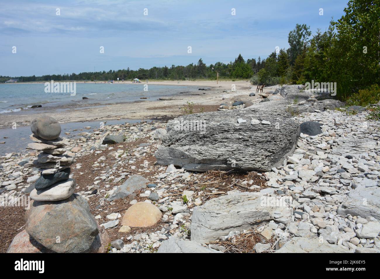View of Lake Huron and Big blue sky Stock Photo - Alamy