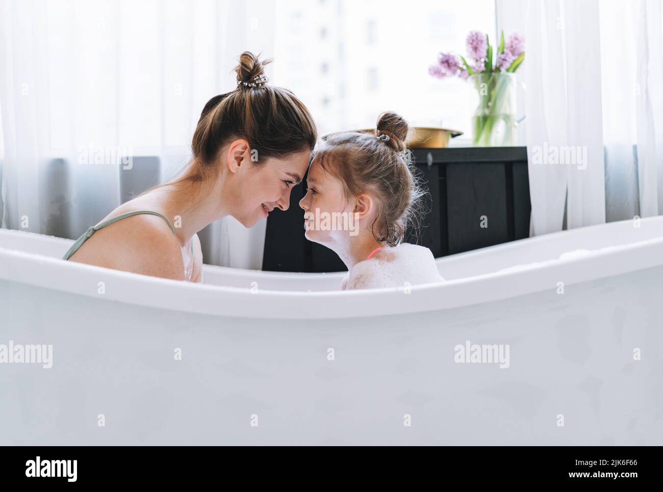 Mother daughter having fun bath hi-res stock photography and images - Alamy