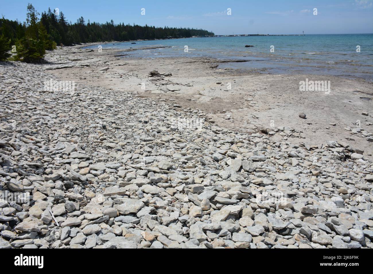 View of Lake Huron and Big blue sky Stock Photo - Alamy